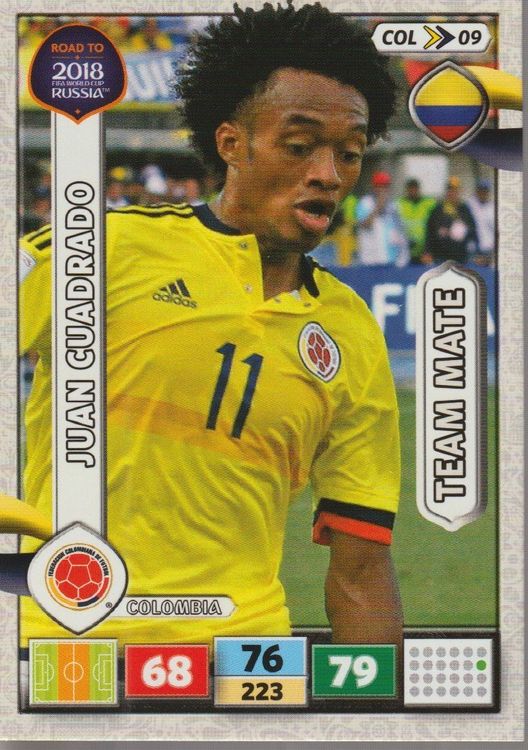 ROAD TO RUSSIA 2018 Adrenalyn XL Card Team Mate CUADRADO (Neu (gemäss ...