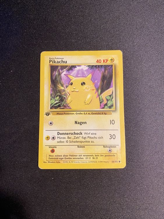 Pokemon - Pikachu 1st Edition & Shadowless - Base set (Gebraucht) in ...