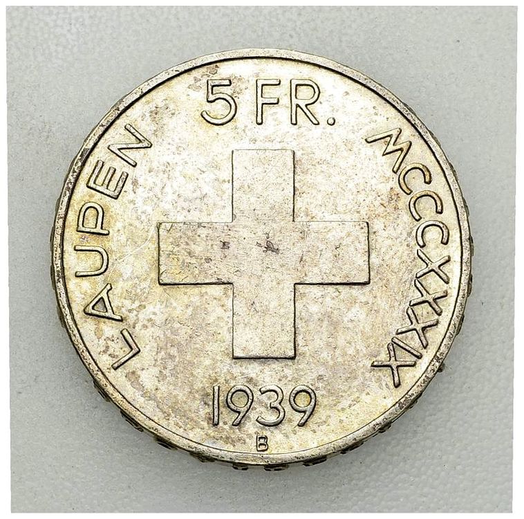 5 Franken 1939, Schlacht bei Laupen (Gebraucht) in Bern für CHF 90 – mit Lieferung auf Ricardo ...