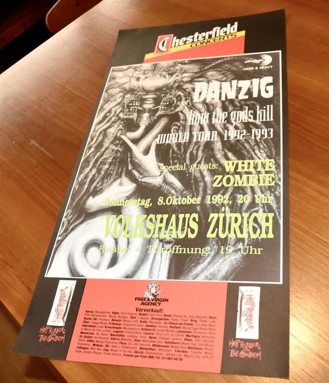 DANZIG Giger WHITE ZOMBIES Konzertplakat 1992 ZÜRICH | Kaufen auf Ricardo