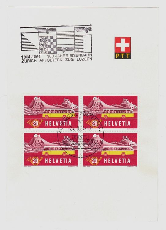 2 PTT Faltblätter 100 Jahre Eisenbahn Zürich bis Luzern 1964 (Gebraucht) in Kreuzlingen für CHF ...