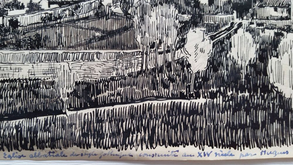 Jacques Jacobi: La Chaise-Dieu FR, Tuschezeichnung 1944 (Gebraucht) in ...