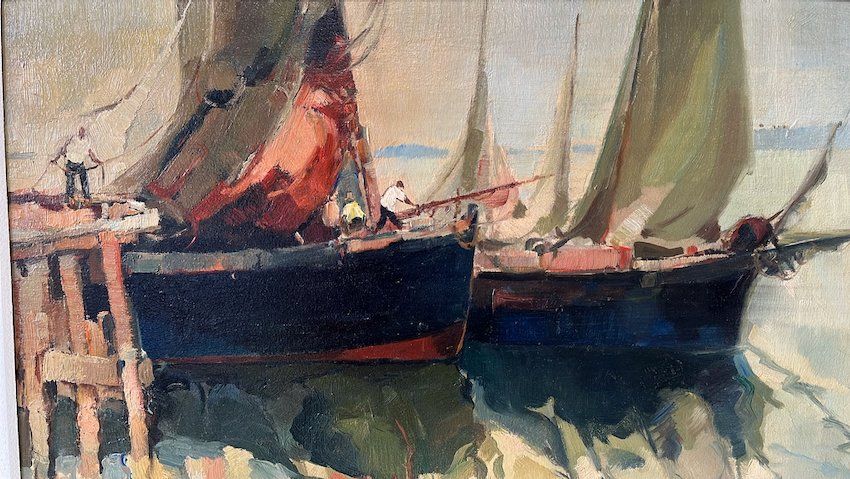 Gemälde, Boote, Hafenszene, signiert Geraldo Castro (ID M62) (Gebraucht) in Gelterfingen für CHF ...