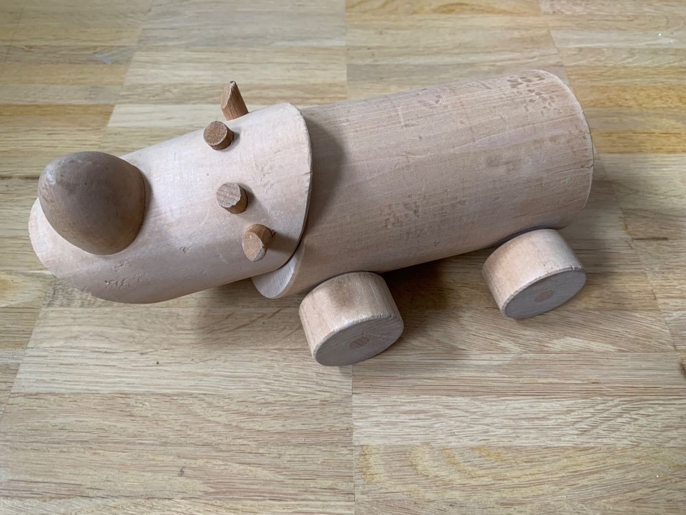 Vintage Nashorn aus Holz von NaeF (Schweiz) (Gebraucht) in Nyon für CHF ...