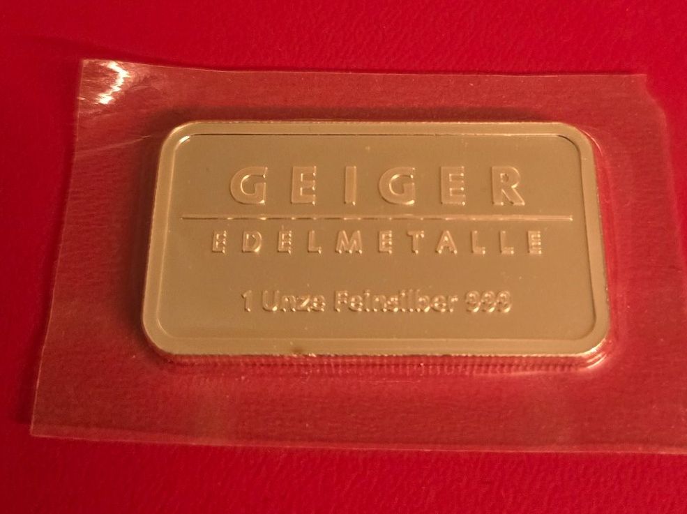 1 oz. Fine Silver 999.9 Silberbarren Geiger Edelmetalle (Neu (gemäss ...