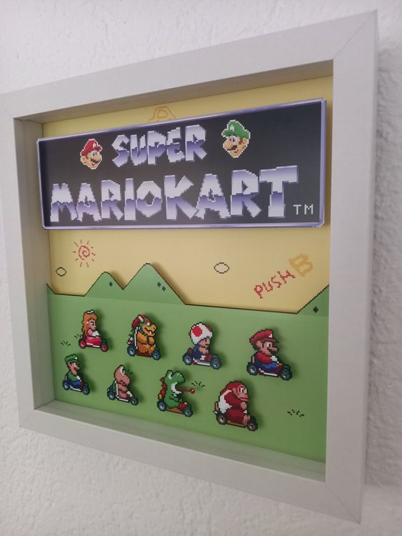 Super Mario Kart Shadow Box Diorama SNES (Neu (gemäss Beschreibung)) in ...