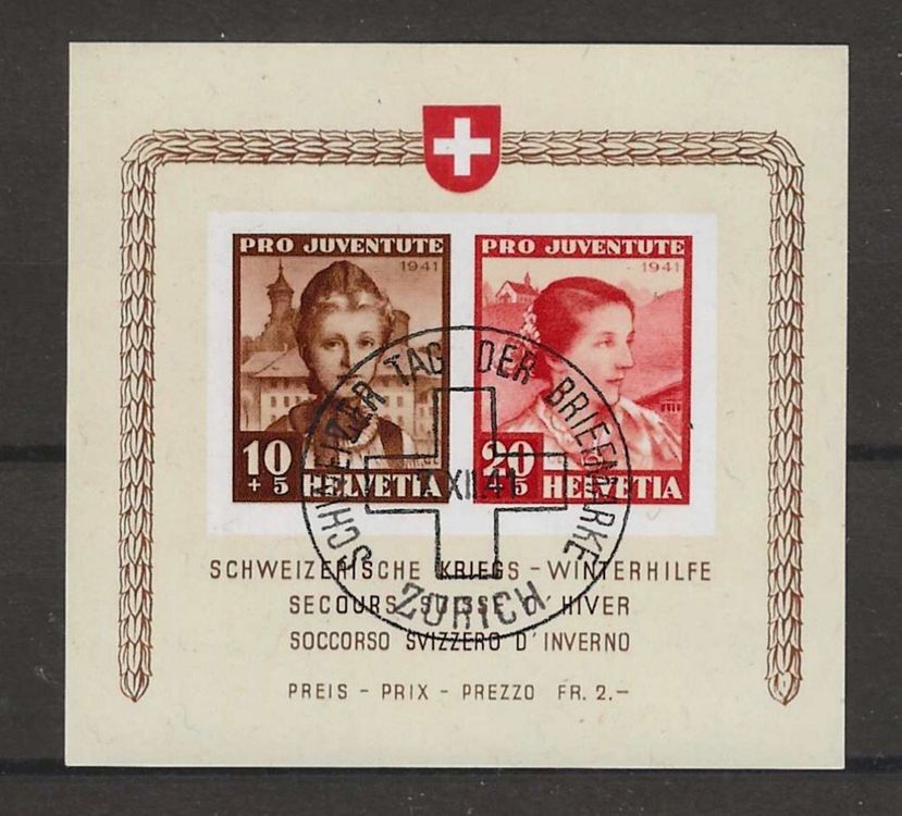 Pro Juventute Block 1941 - signiert (Gebraucht) in Gümligen für CHF 70 – mit Lieferung auf ...