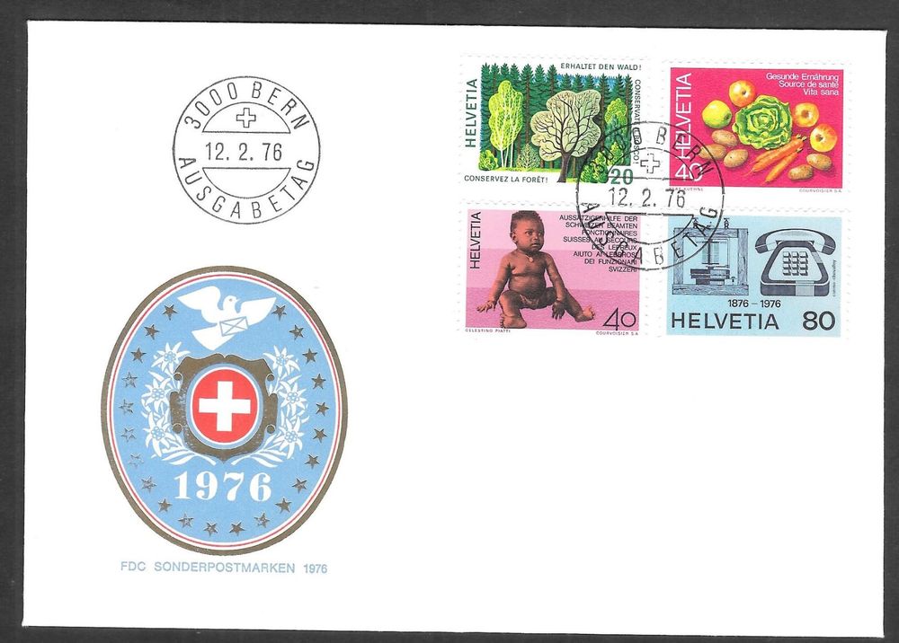 FDC Serie 572 - 575 ET Bern 12.2.1976 schön illustriert | Kaufen auf Ricardo