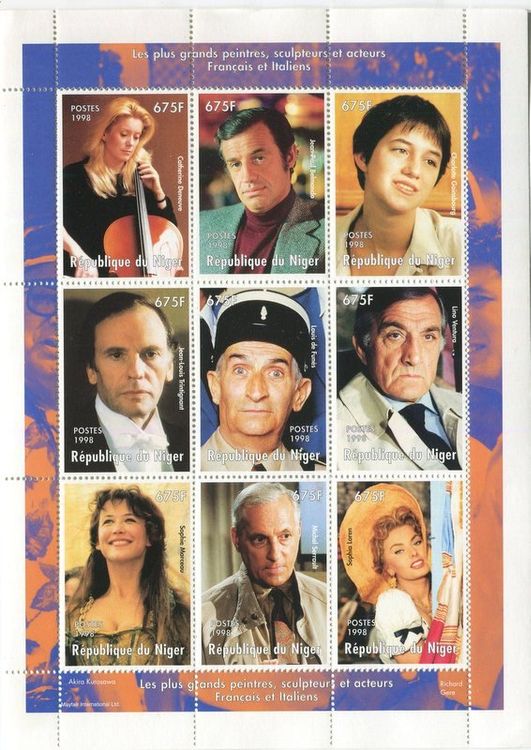 Block "Catherine Deneuve, Sophia Loren, Louis de Funès" (Neu und ...