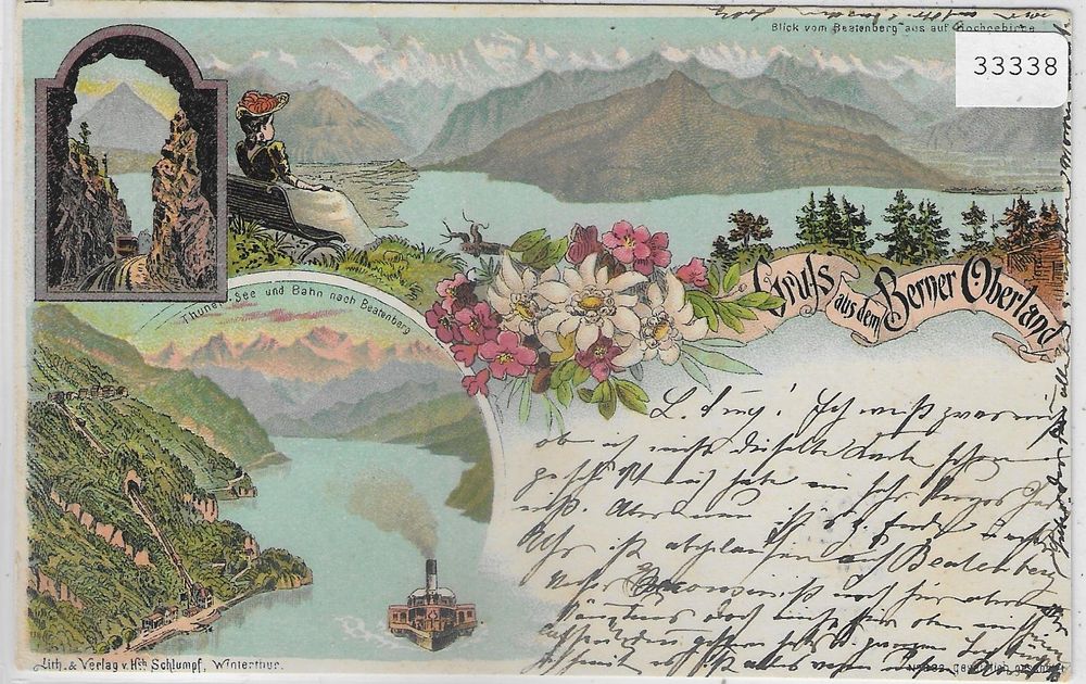 Gruss aus dem Berner Oberland - Litho - Stabstempel 1897 | Kaufen auf Ricardo