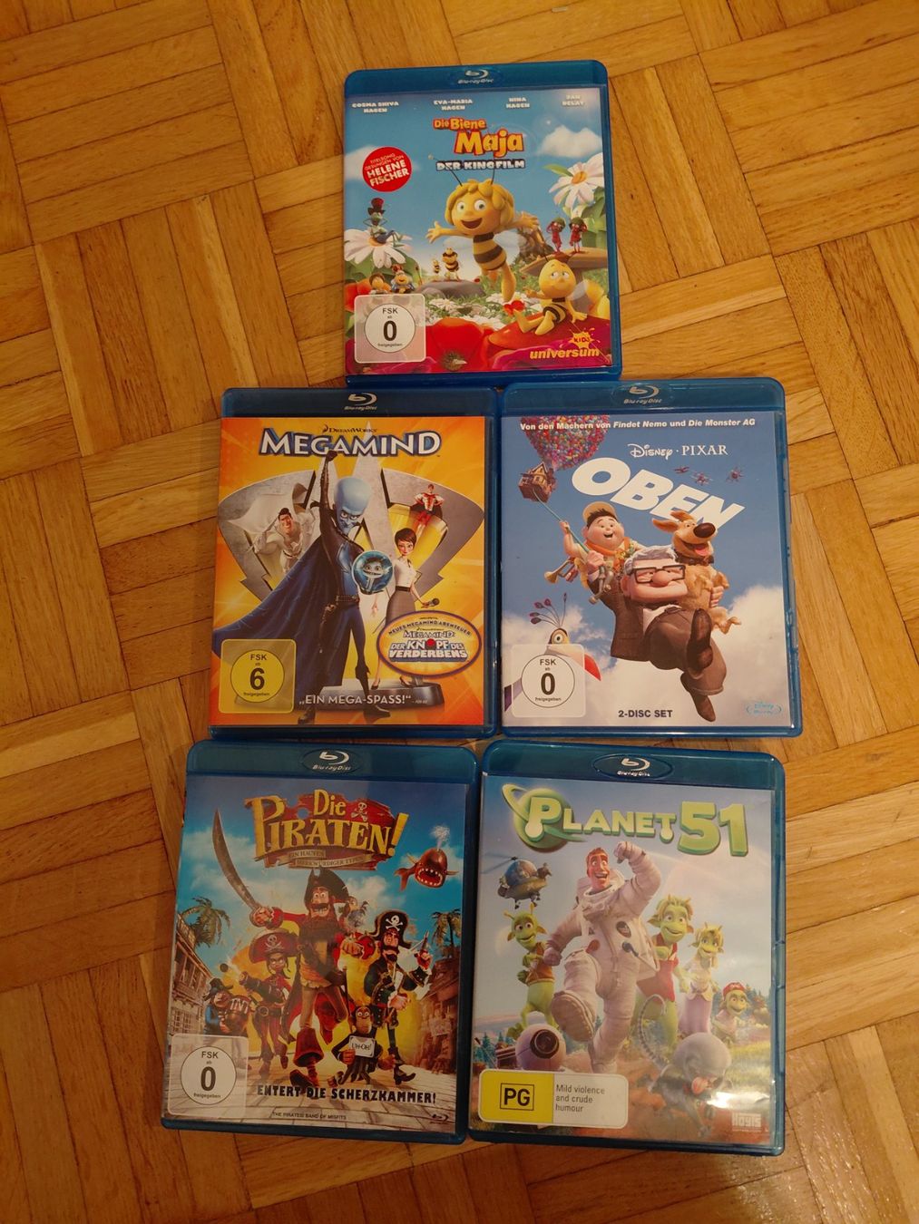 5x Blu-rays für Kinder: Maja, Oben, Megamind, Piraten, P51 (Gebraucht ...