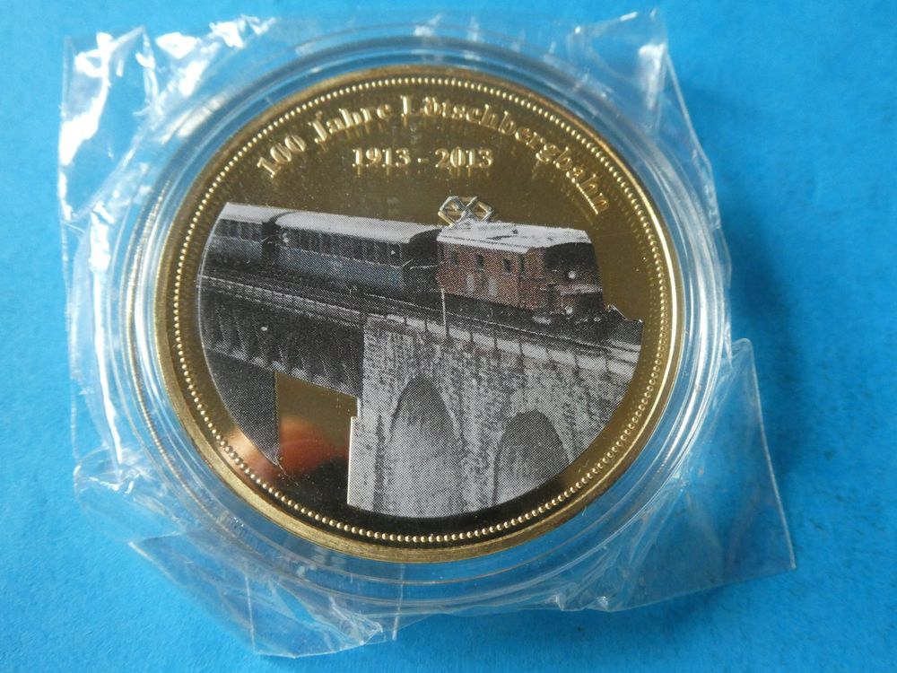 100 Jahre Lötschbergbahn 2013, vergoldete Medaille PP 40 mm | Kaufen auf Ricardo