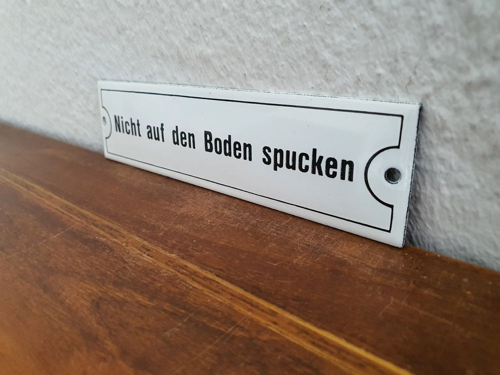 Emailschild Verboten spucken Bahn Zug Tram Emaille Schild (Neu (gemäss Beschreibung)) in ...