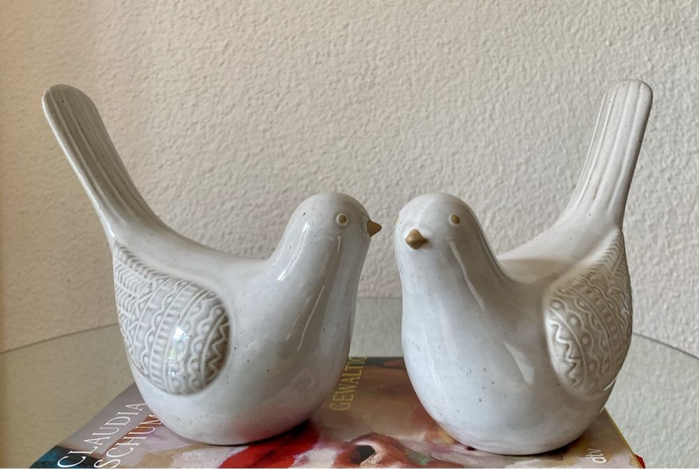 2er Set Tauben Turteltauben Vogel Hochzeit weiss Keramik neu | Kaufen auf Ricardo