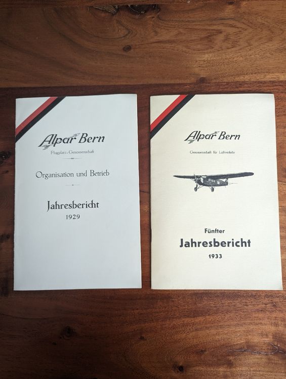 Alpar Bern Jahresbericht 1929 und 1933 (Gebraucht) in Thun für CHF 1 ...