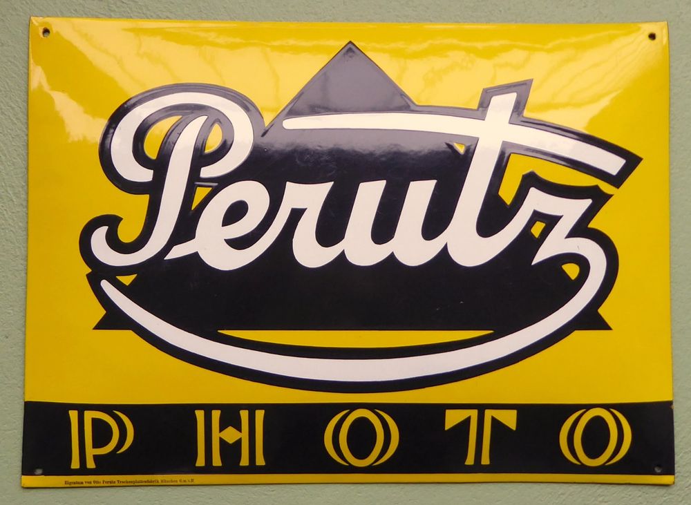 schönes altes original PERUTZ PHOTO FILM Reklame Emailschild | Kaufen ...