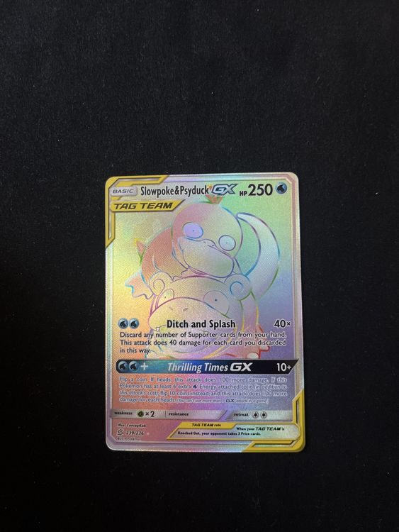 Slowpoke & Psyduck GX pokemon karte tag team (Neu (gemäss Beschreibung ...