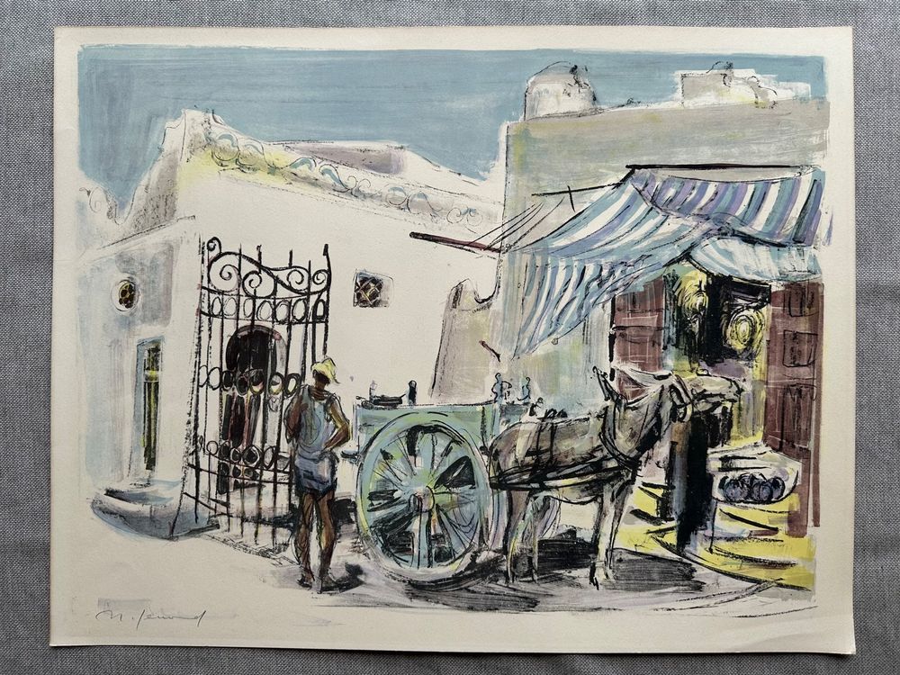 Nanette Genoud: Litho, Eselkarren in Ägypten signiert (Gebraucht) in Wallisellen für CHF 18 ...