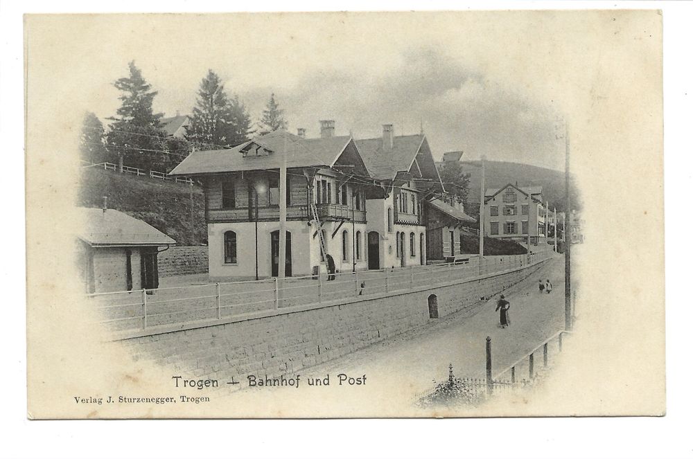 Trogen (AR) Bahnhof - Post Endstation Trogener-Bahn um 1905 (Gebraucht ...