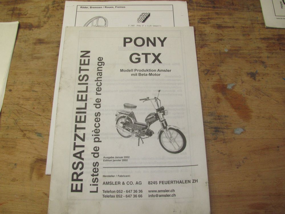 Ersatzteilliste Pony GTX mit Beta-Motor - Original Amsler (Gebraucht ...