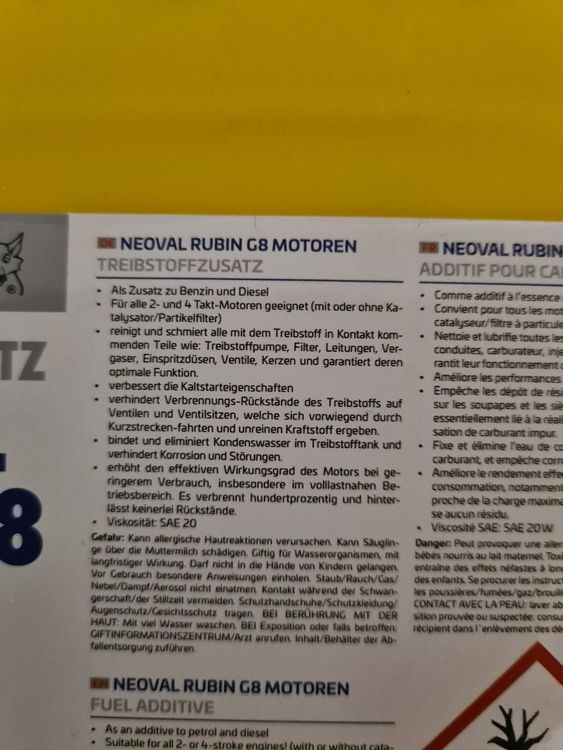 Treibstoffadditiv Neoval Rubin G8 5 Lt (Neu und originalverpackt) in ...