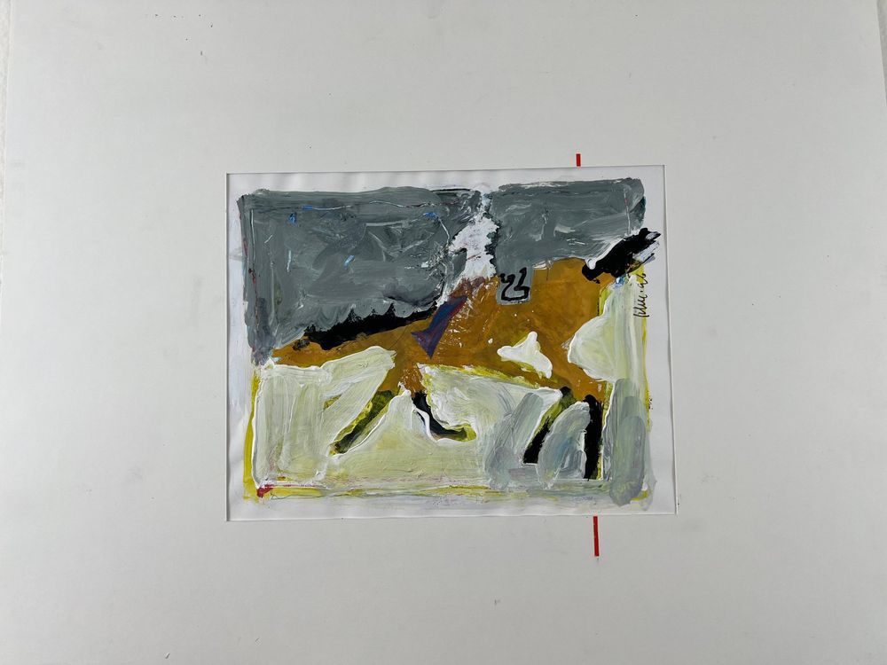 Deutsche Schule Abstrakte Mischtechnik Handsigniert | Kaufen auf Ricardo