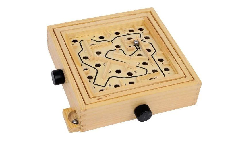 Holz Labyrinth, 22 x 21 x 5,5cm, small foot, play & fun, neu (Neu und ...