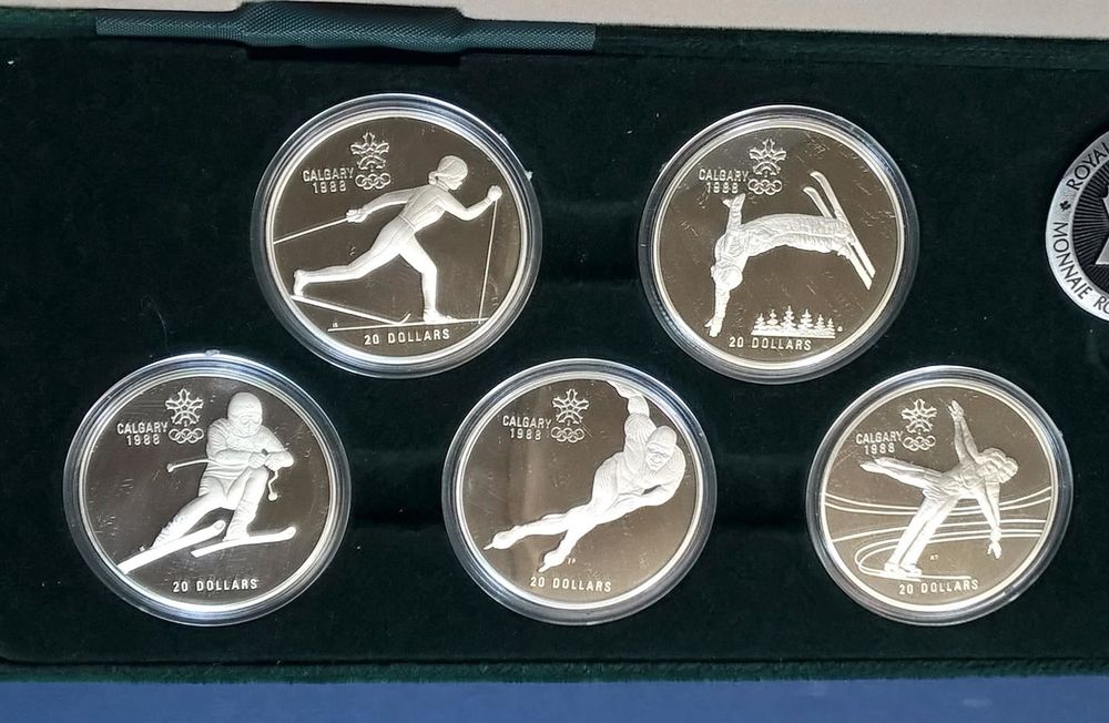 10 Silbermünzen Olympia Calgary 1988 (Neu (gemäss Beschreibung)) in ...