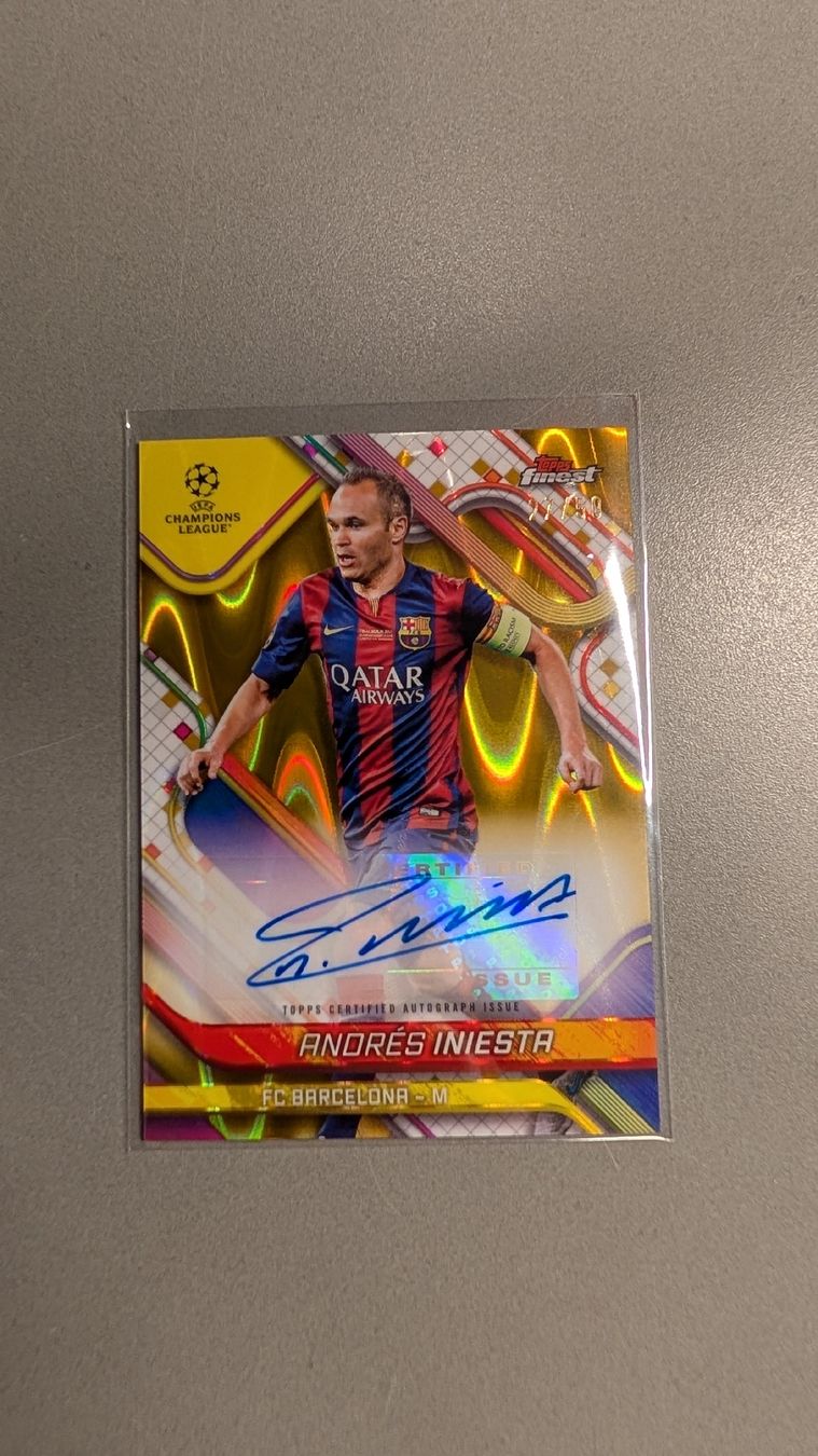 2024/25 Topps Finest Andrés Iniesta GOLD REFRACTOR AUTO /50 (Neu ...