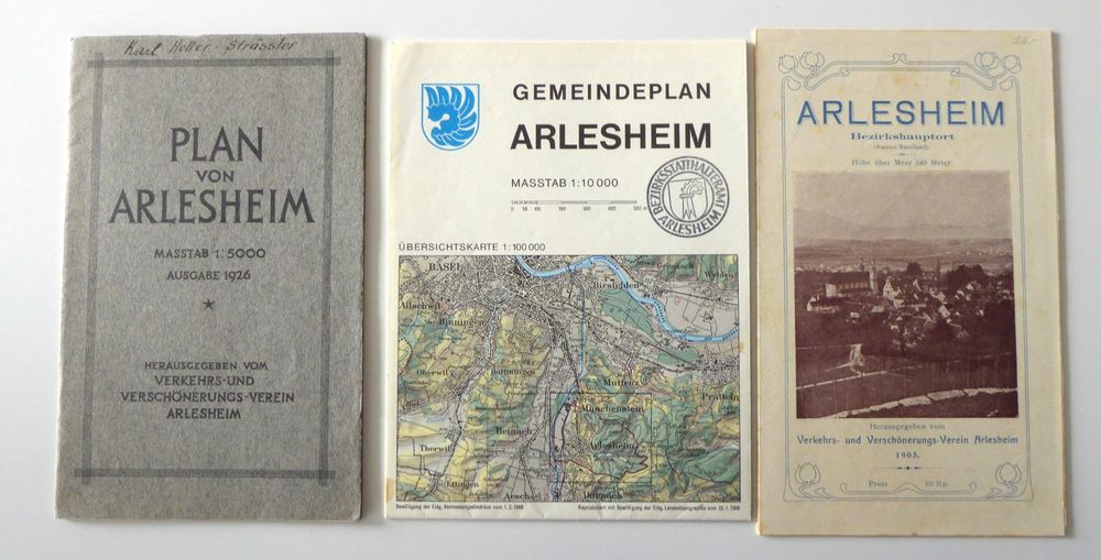 Ortspläne von Arlesheim 1905, 1926, 1966 (Gebraucht) in Aesch BL für ...