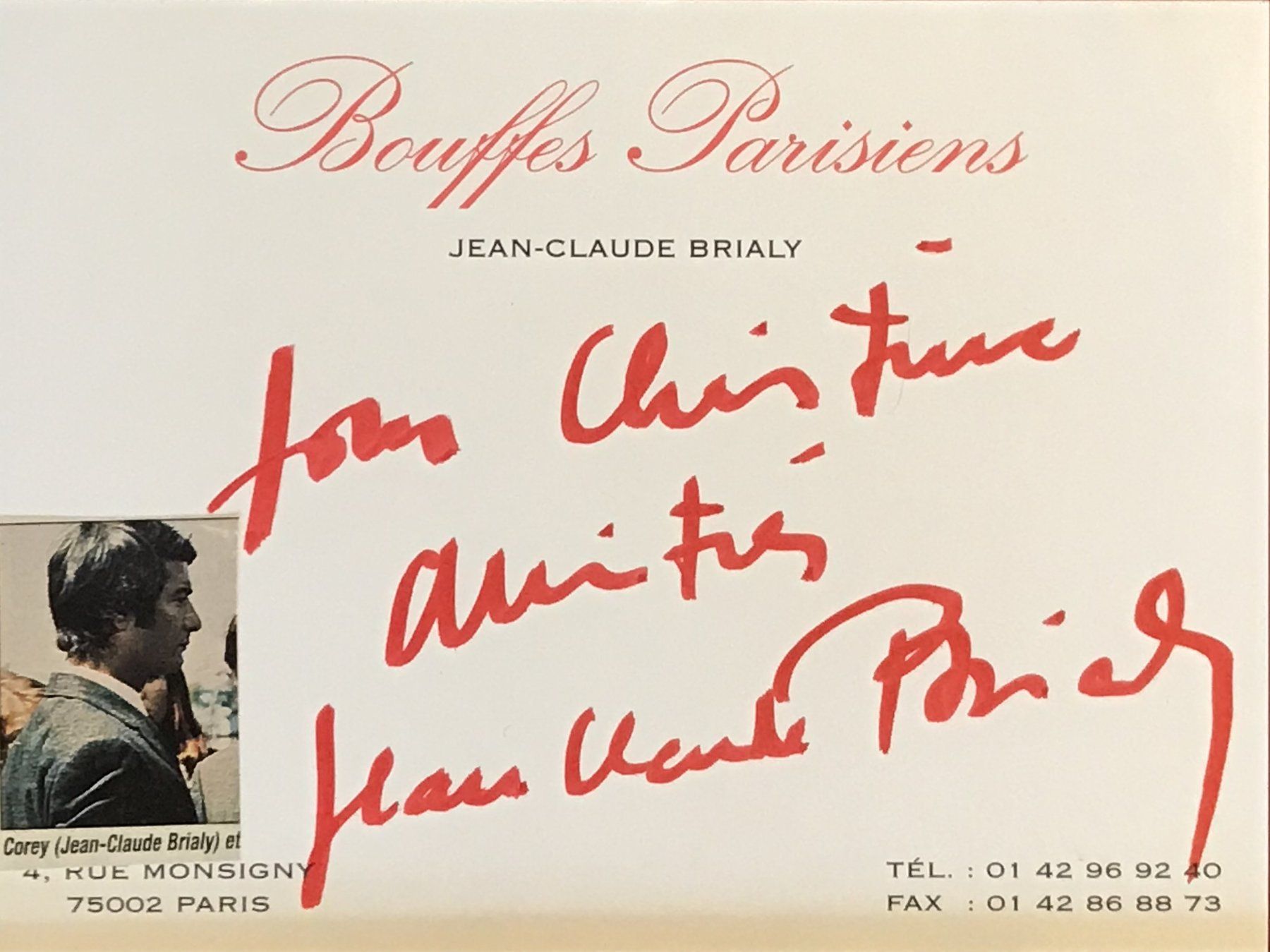 Jean-Claude Brialy 1933-2007 Autogramm signiert Karte 10x15c (Gebraucht ...