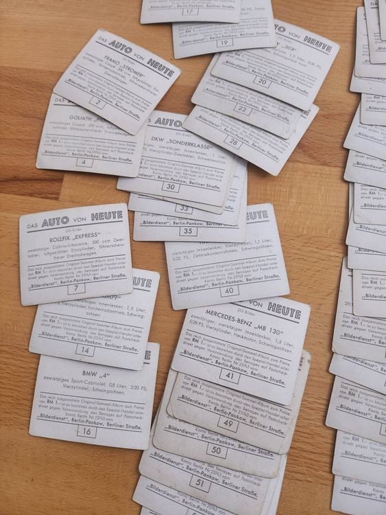 Antike Auto Sammelkarten "Das Auto von Heute" (Gebraucht) in ...