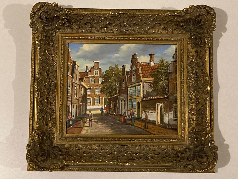 Jan van Riemsdijk Landschaftsgemälde signiert Gasse, Stadt | Kaufen auf ...