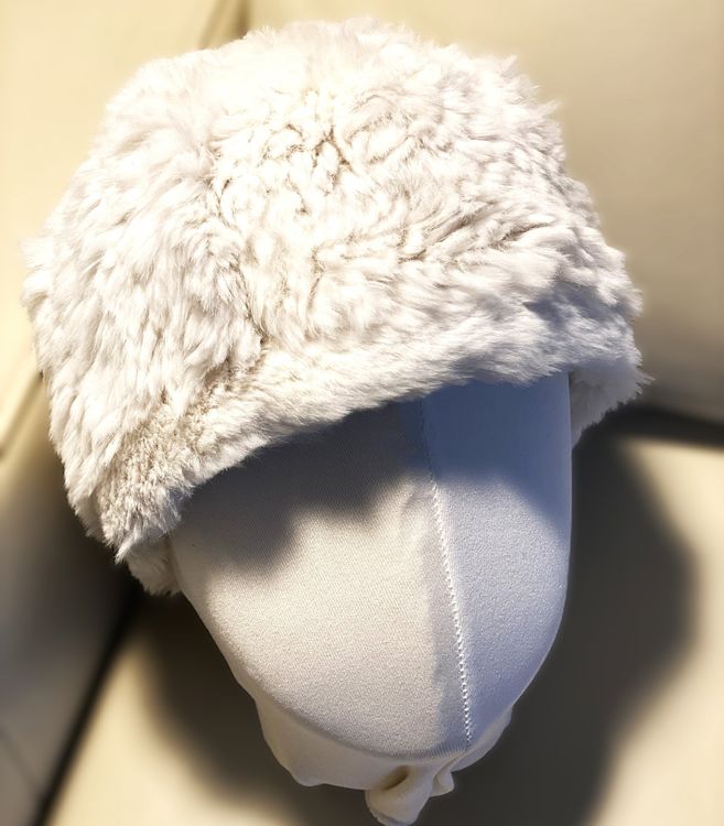 Schnee Traum weisse Echt Pelz Kappe Kaninchen GLOBUS (Gebraucht) in ...