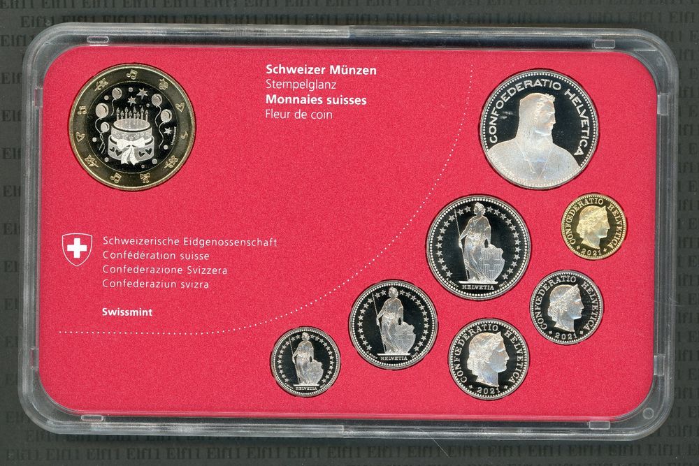 CHF-Münzsatz 2021 Geburtstag stgl Jahrgangssatz (Neu und originalverpackt) in Widnau für CHF 75 ...