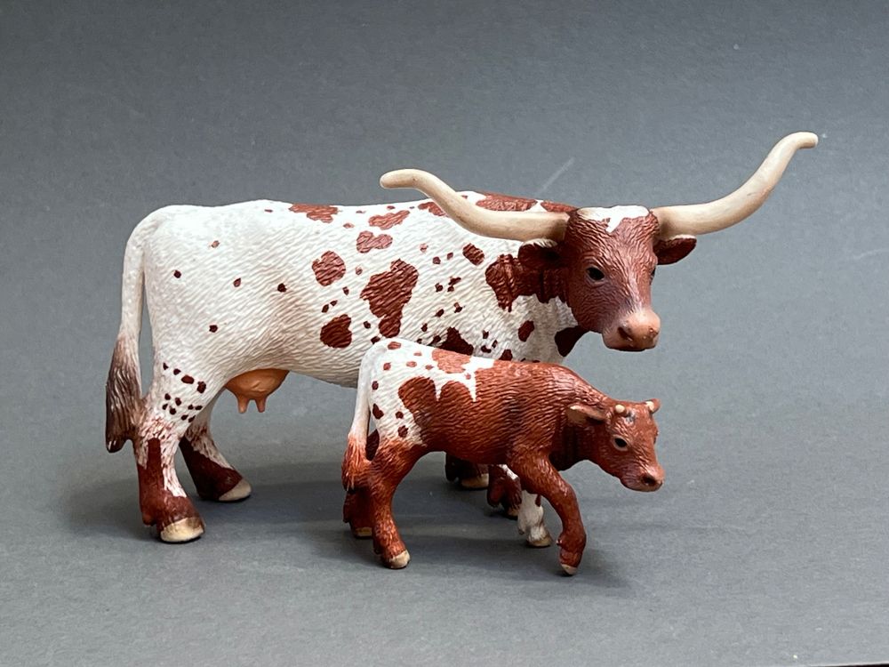 Schleich Texas Longhorn Kuh 13685 und Kalb (Gebraucht) in Ennetbaden für CHF 22 – mit Lieferung ...