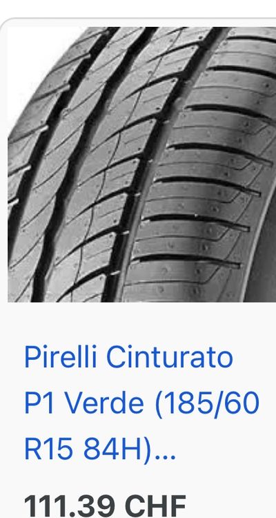 4 Pneus Été Pirelli 185/60/15 | Kaufen auf Ricardo