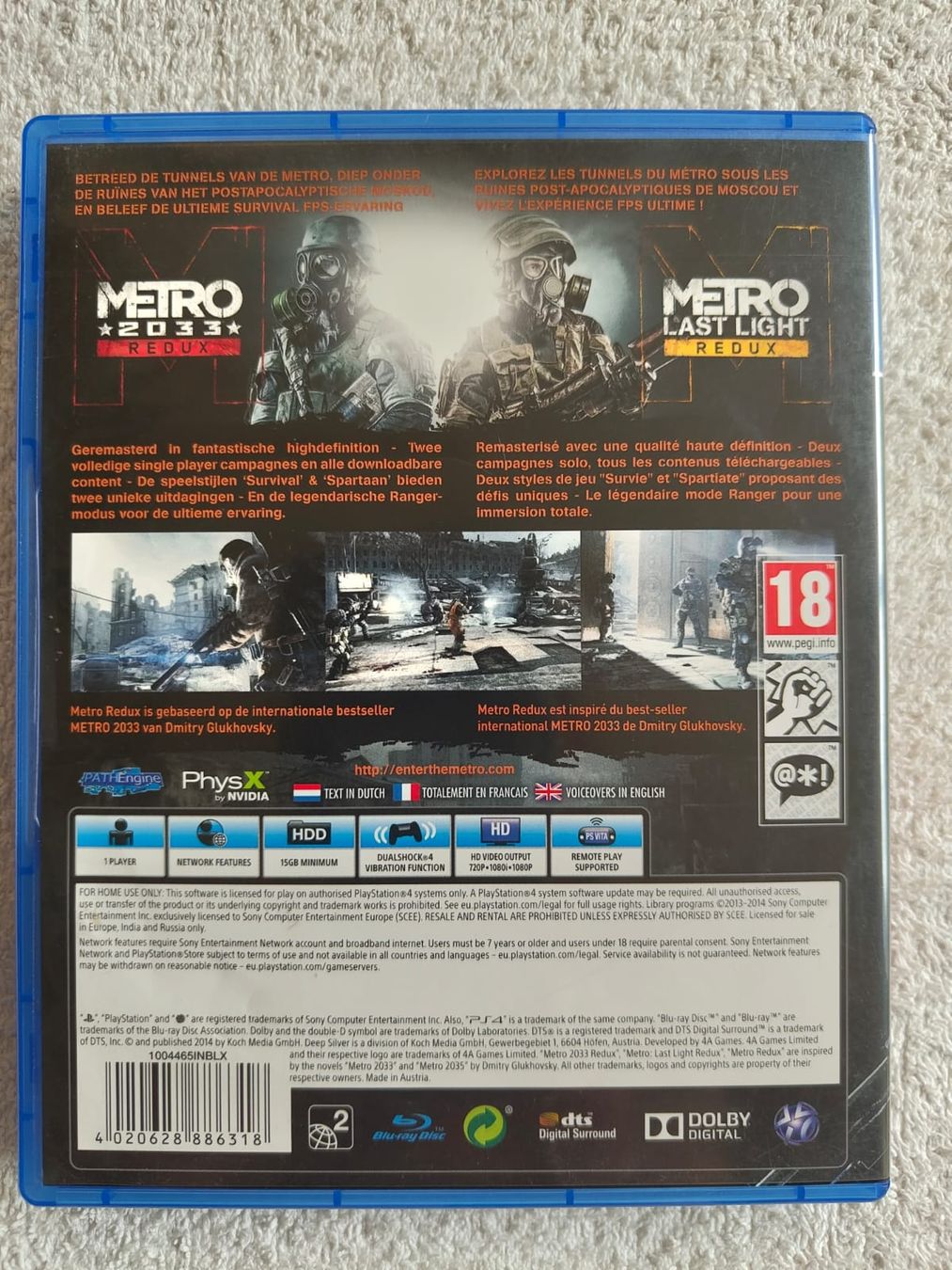 Jeu PS4 - Metro Redux : 2033 redux & last light redux (D'occasion) à ...