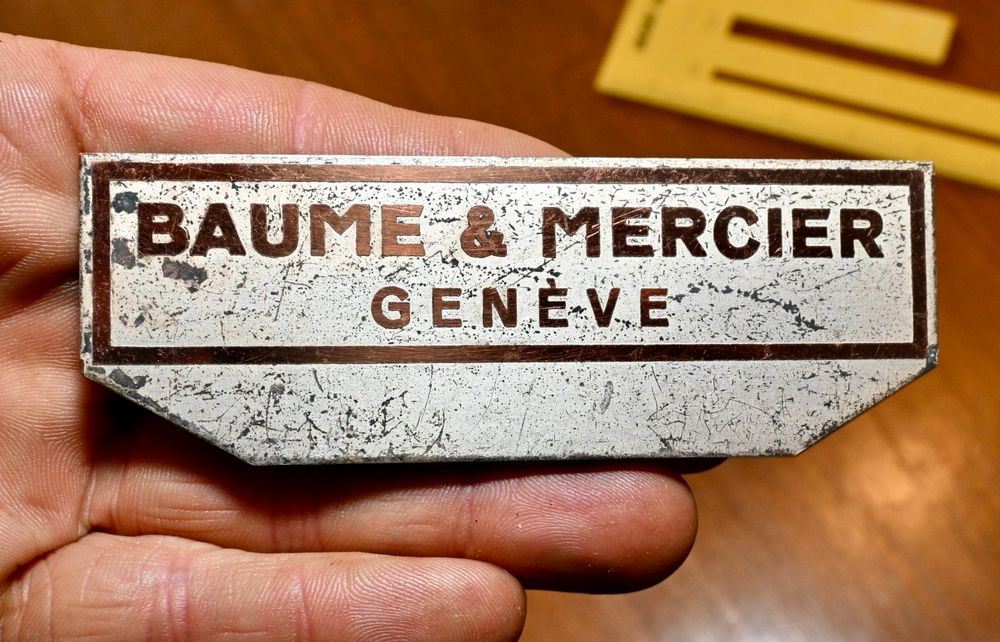 Altes MESSING SCHILD Baume & Mercier GENEVE Luxusuhren (Gebraucht) in ...