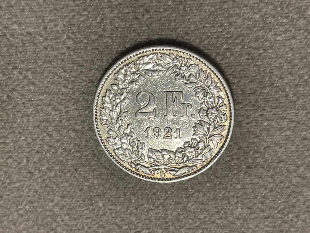 2 Franken 1921 Silbermünze (Gebraucht) in Elsau für CHF 5 – mit Lieferung auf Ricardo kaufen