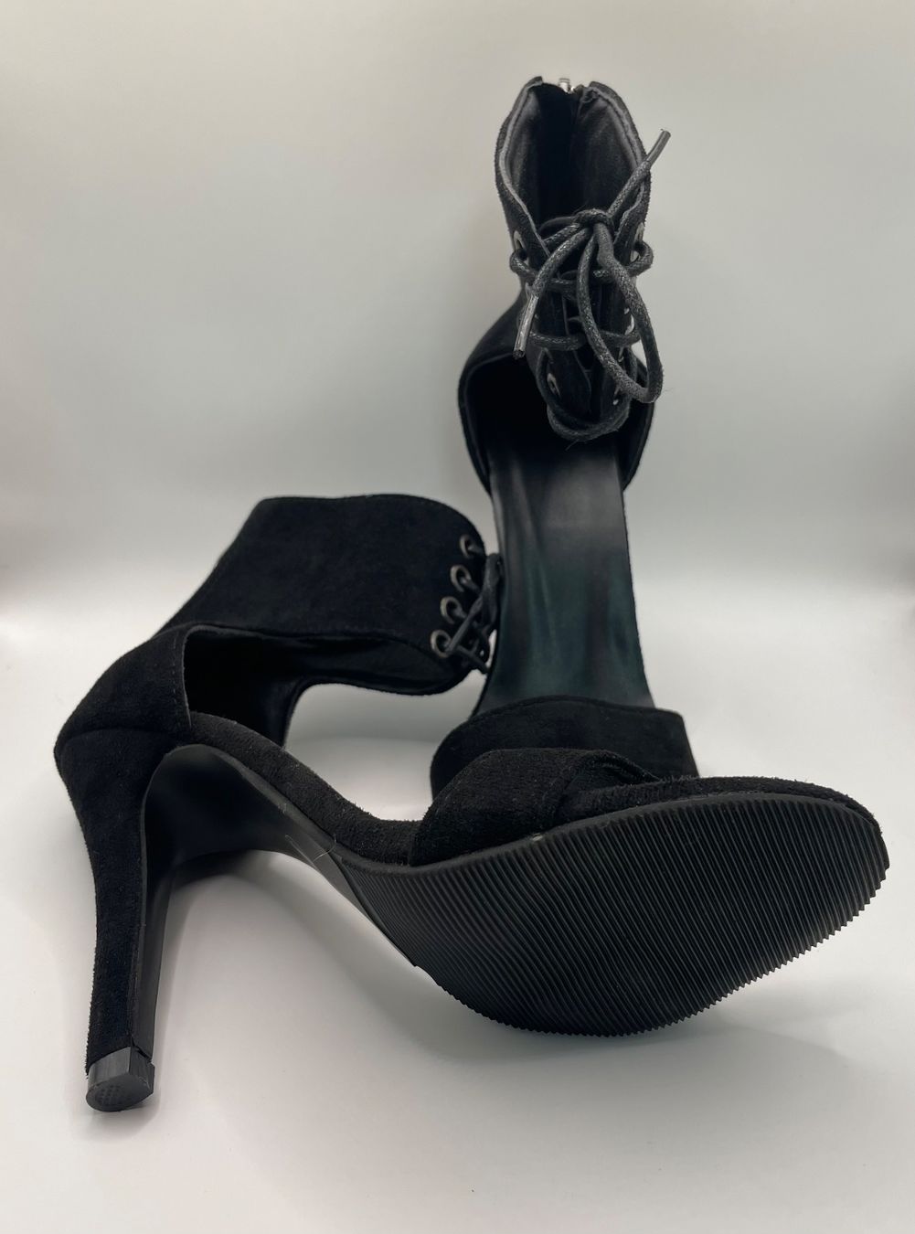 Black Lace-Up Stiletto Sandals High Heels EU 36 (Gebraucht) in Bubikon ...