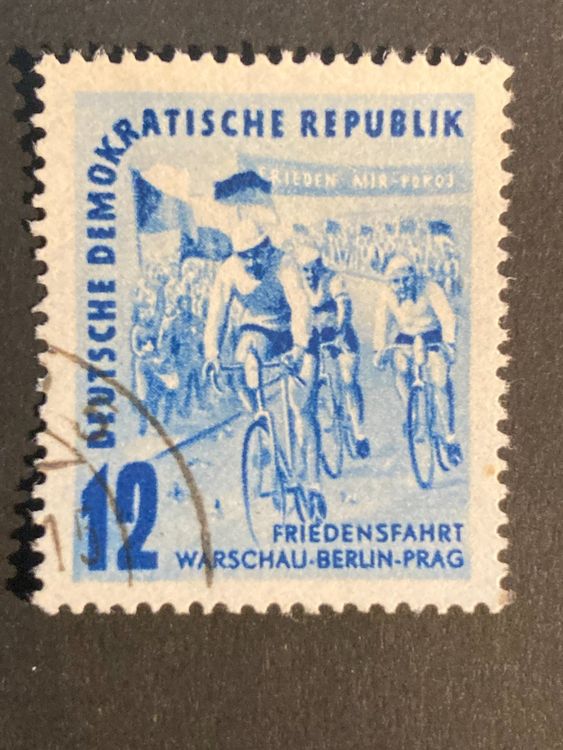 DDR 1952 Radfernfahrt für den Frieden 12 Pf. gestempelt (Gebraucht) in ...