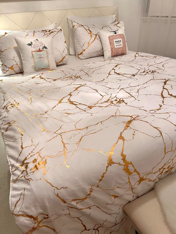 Bettwasche Weiss Gold