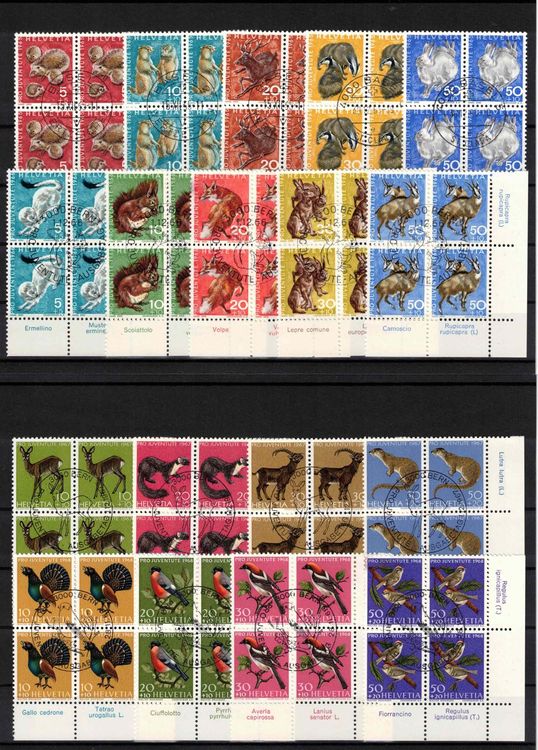 Pro Juventute 1965 - 1968, 4 komplette Serien im 4er-Block ʘ (Neu (gemäss Beschreibung)) in ...