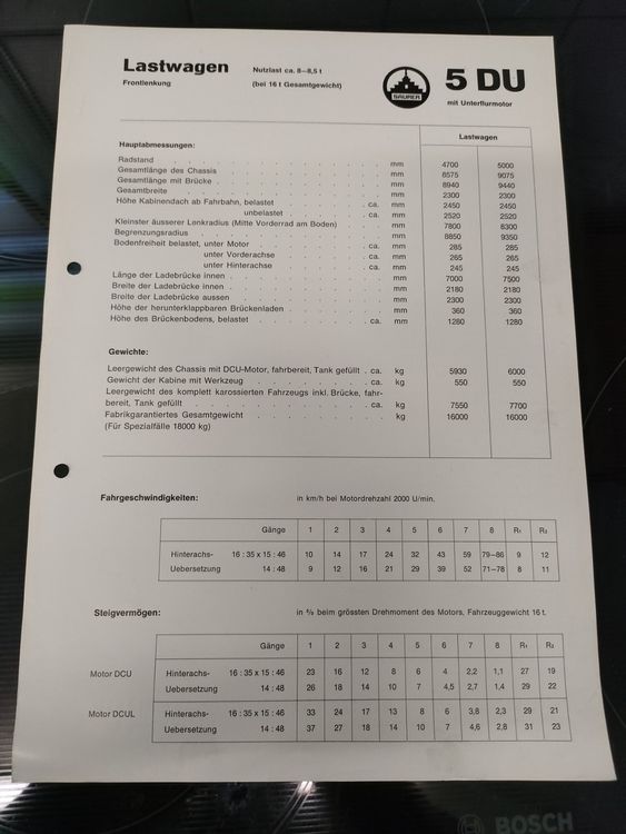 Datenblatt Saurer 5 DU Lastwagen (Gebraucht) in Augst BL für CHF 9 – mit Lieferung auf Ricardo ...