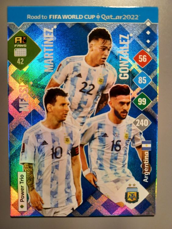 Panini LIONEL MESSI WM 2022 Argentina Power Trio Holo Card | Kaufen auf ...
