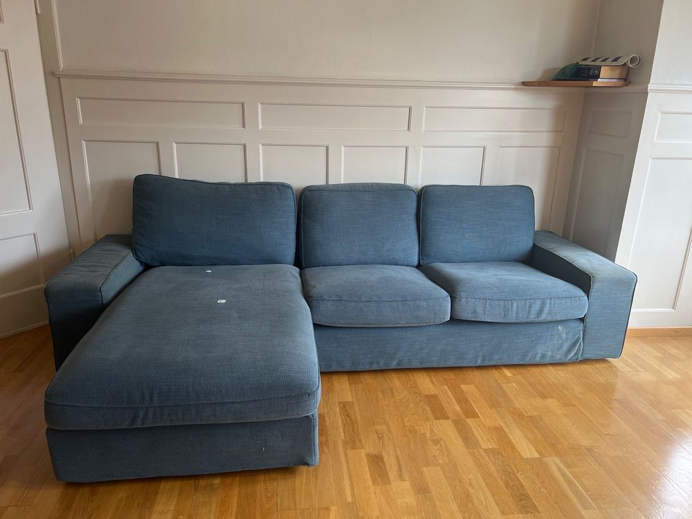 Blue 4-seater sofa from IKEA with chaise longue (Gebraucht) in Zürich ...