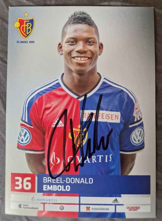 Signierte Autogrammkarte von Breel Embolo FC Basel (Neu (gemäss ...