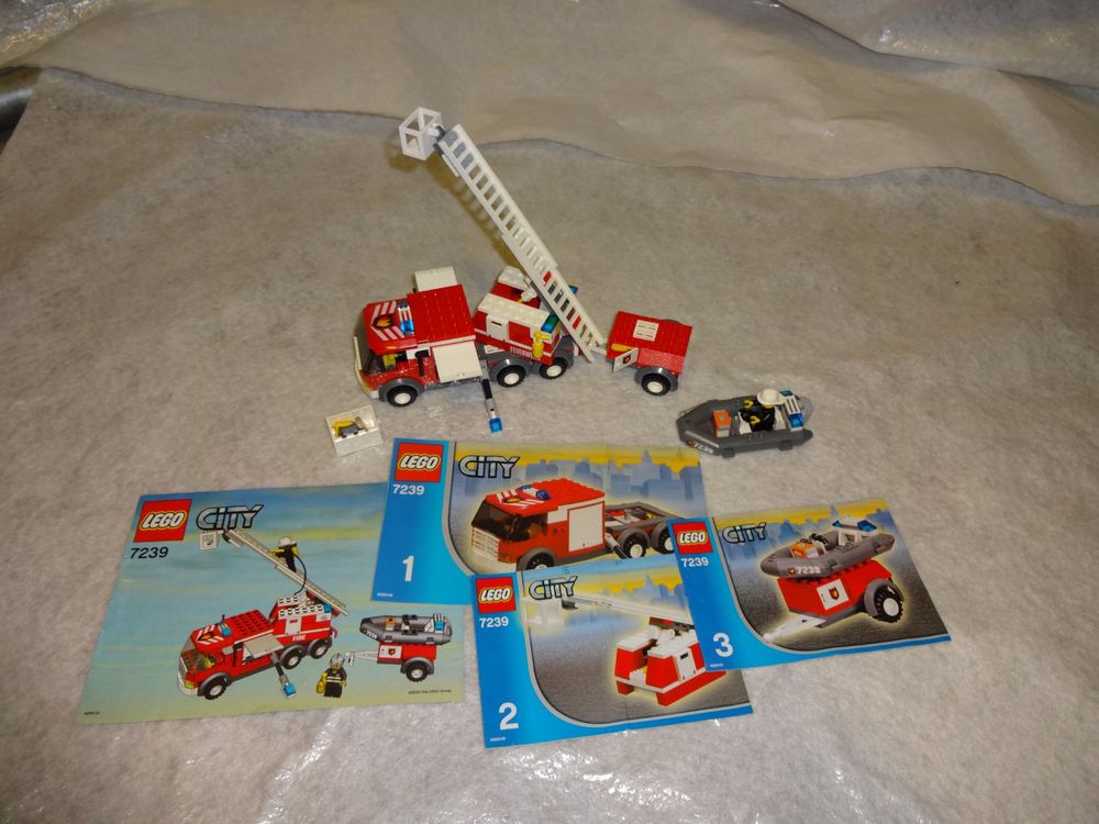Lego 7239 Feuerwehrauto und Boot und Anhänger (Gebraucht) in ...