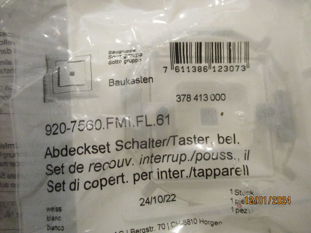 SCHALTERSET FELLER 7563.AR.BSE + 920-7560.FMI-FL.61 (Neu und ...